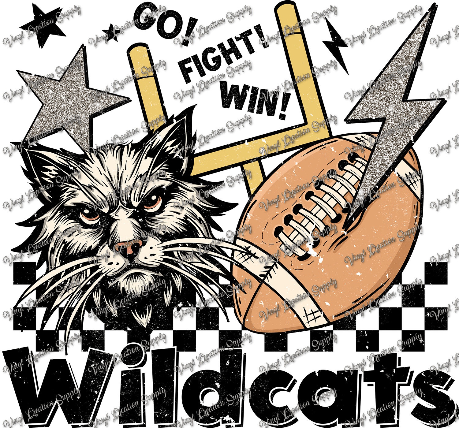 Wildcats Football Grunge – Vinyl Creation Supply