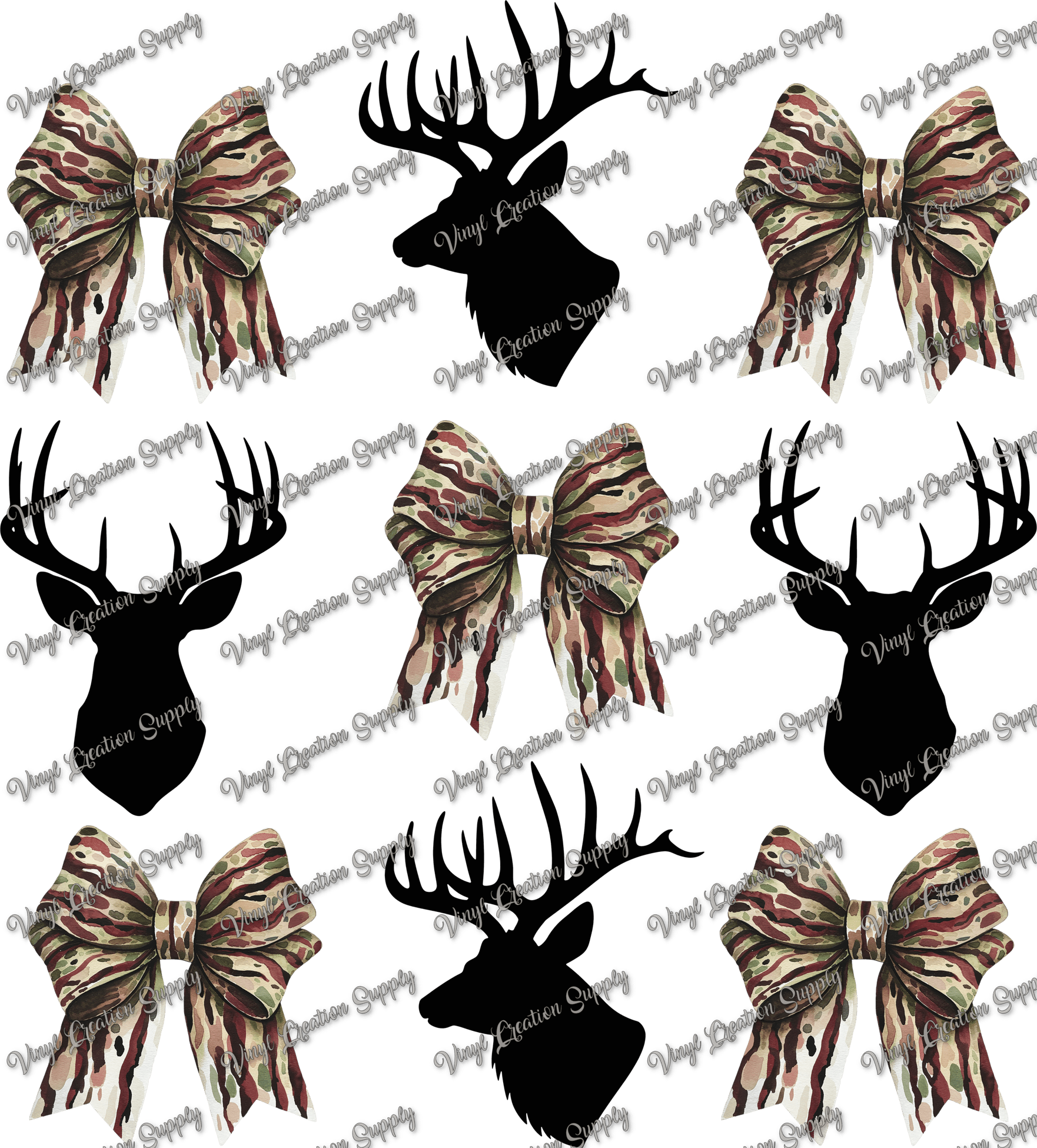 Camo Deer Head Collage – Vinyl Creation Supply