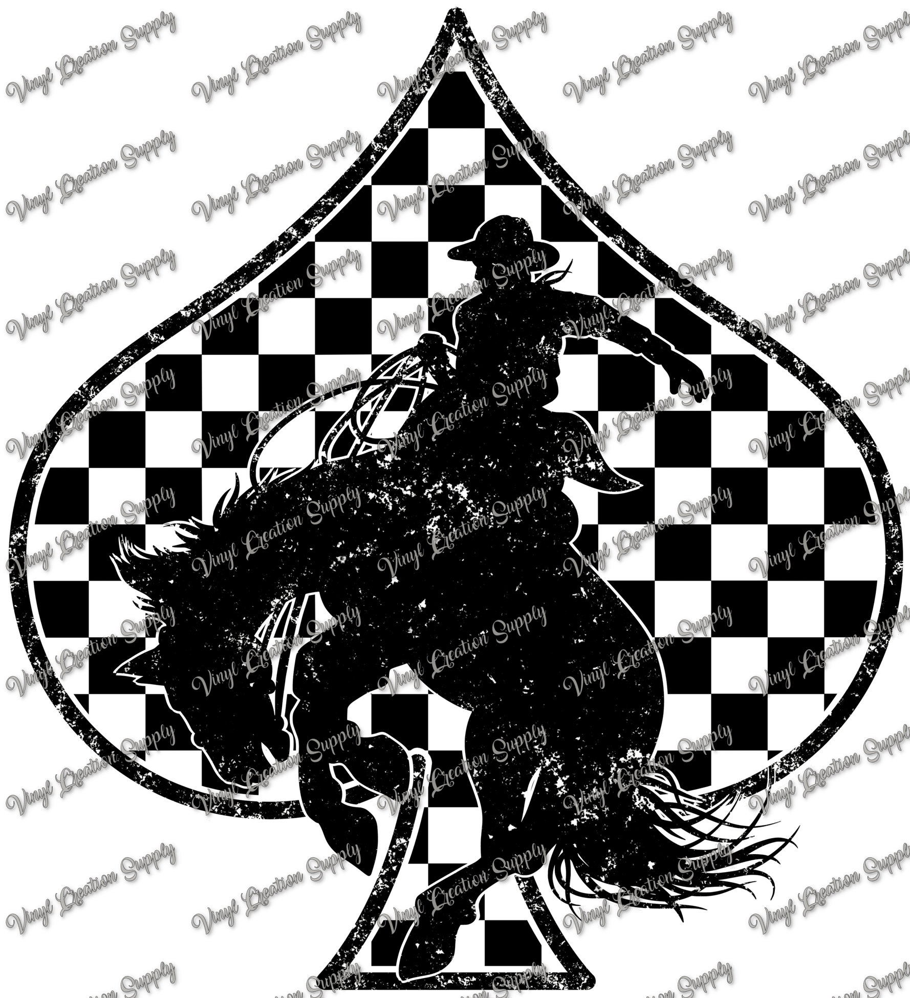 Cowboy Checkered Spade – Vinyl Creation Supply