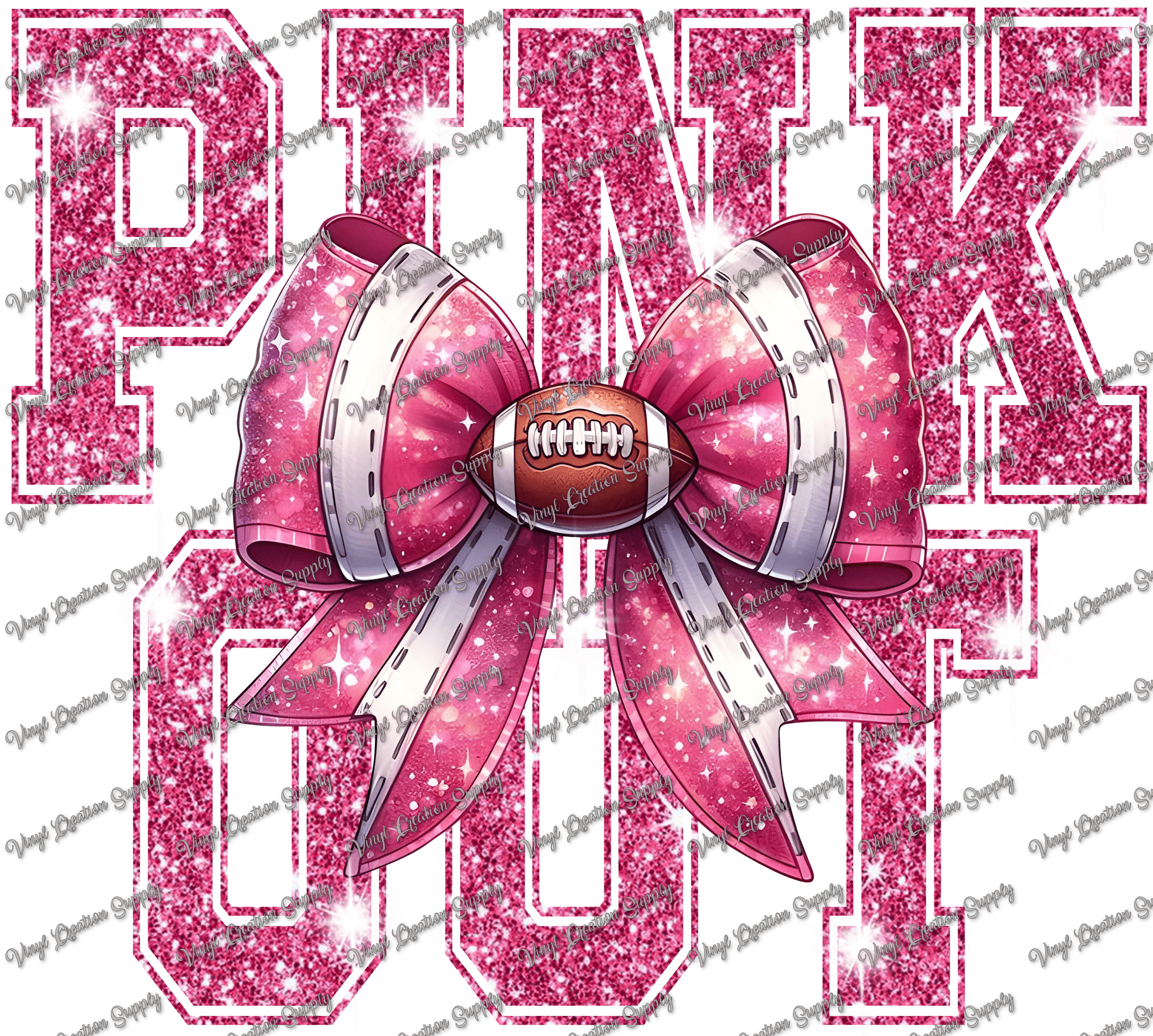 Glitter Pink Out Football – Vinyl Creation Supply