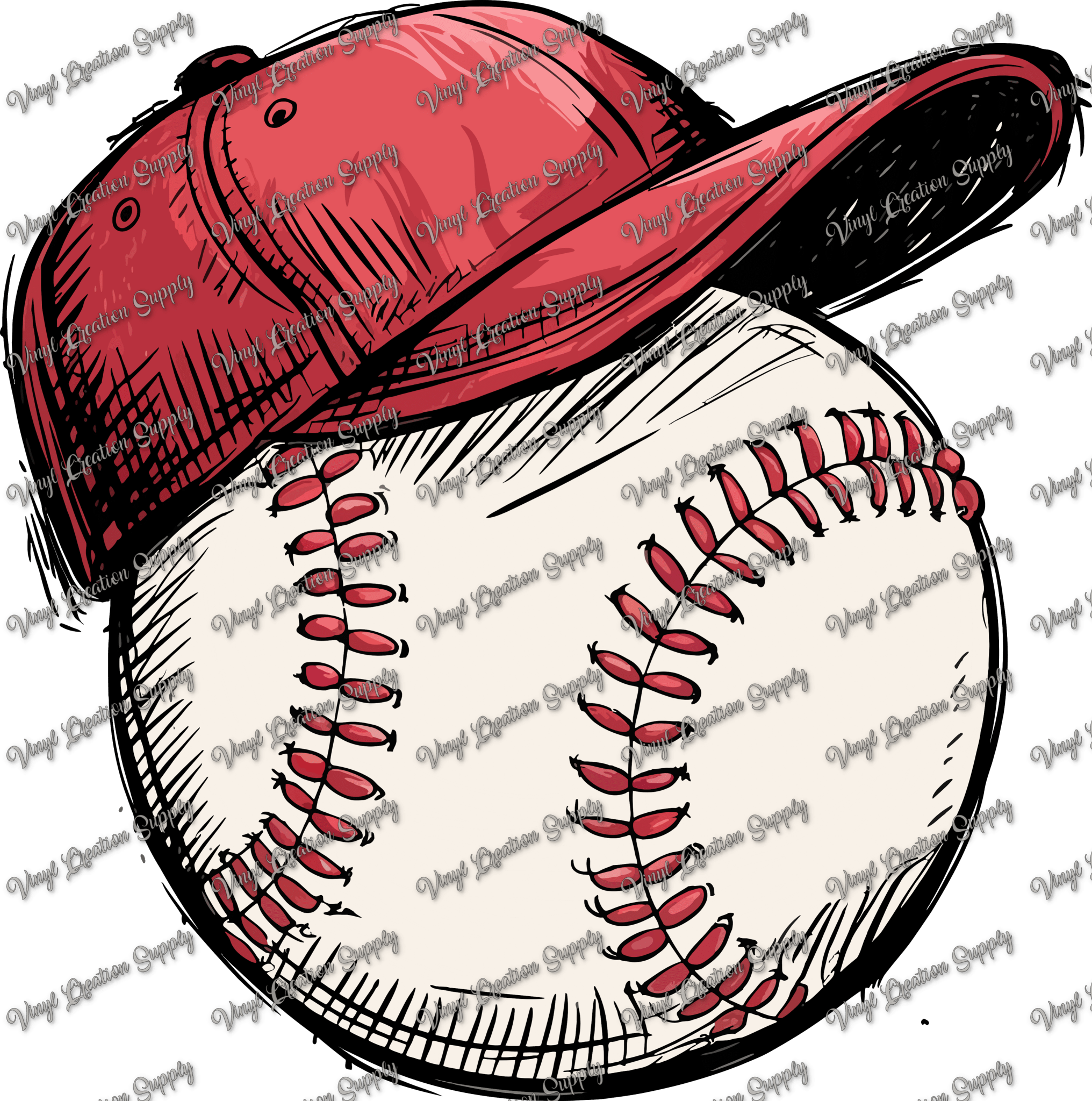 Retro Baseball With Hat – Vinyl Creation Supply