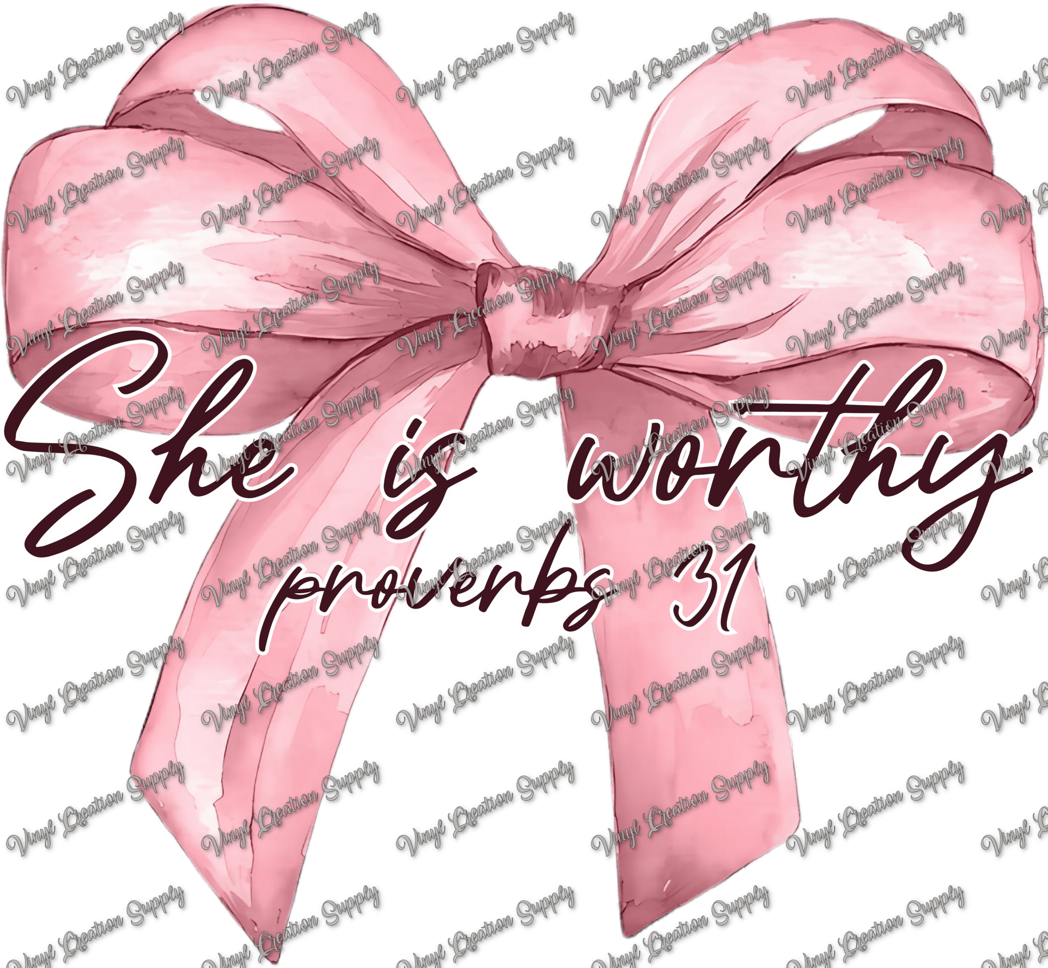 She Is Worthy Bow – Vinyl Creation Supply