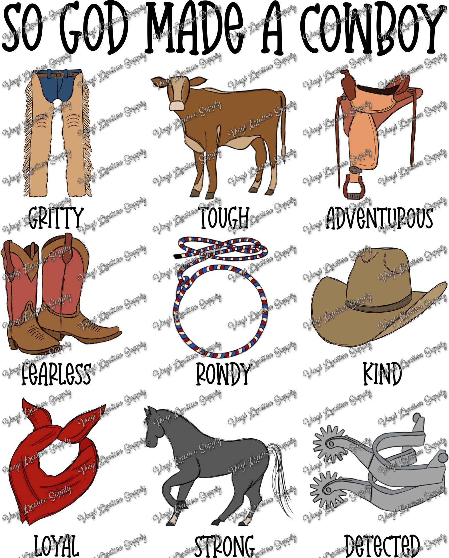 So God Made A Cowboy – Vinyl Creation Supply