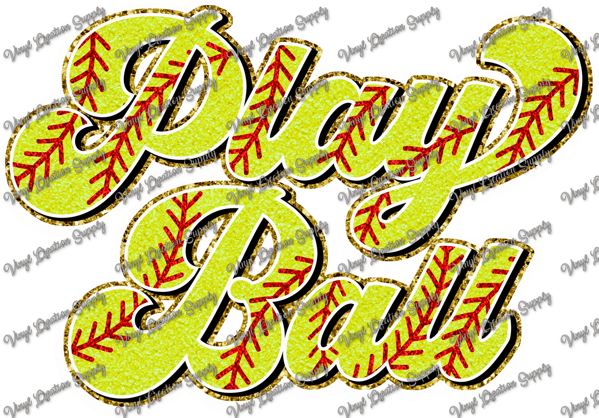 Softball Stitch Play Ball – Vinyl Creation Supply