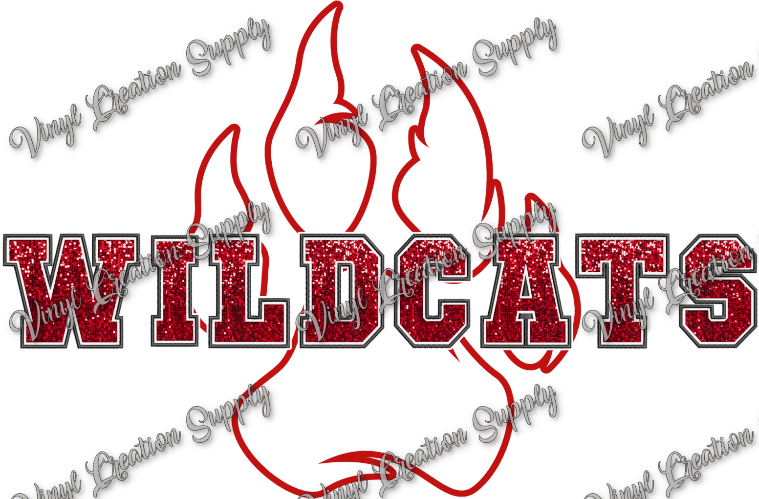 Splendora Wildcats Paw Glitter – Vinyl Creation Supply