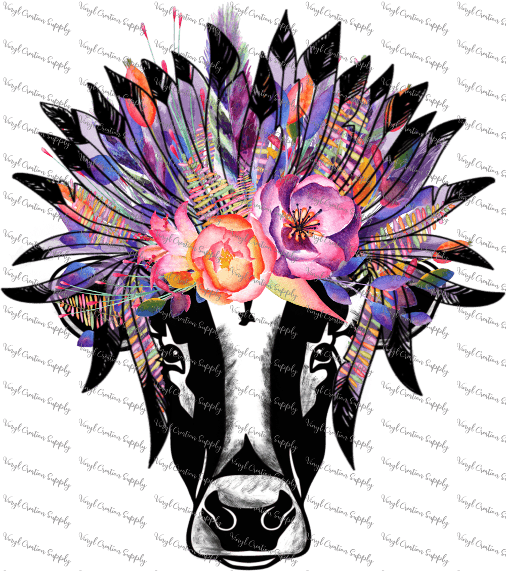 Cow With Headdress – Vinyl Creation Supply